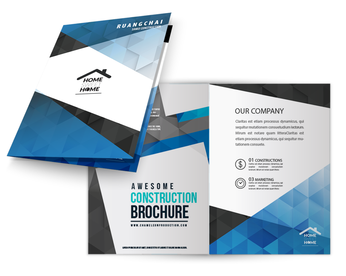 Two Fold Brochure Design Printing Chameleon Production Thailand